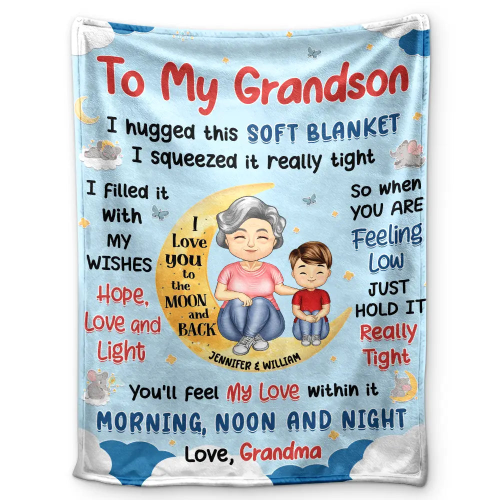 I Love You To The Moon And Back - Personalized Blanket - To Granddaugh – PRINTS10
