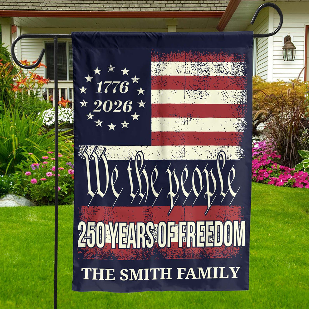 Personalized 250 Years Of Freedom Garden Flag - America 2...