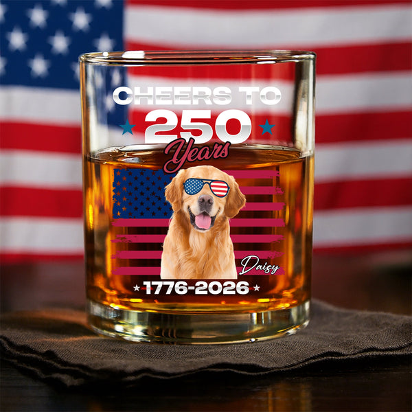 Custom Dog Photo With Big Foot Whiskey Glass - Cheer To 2...