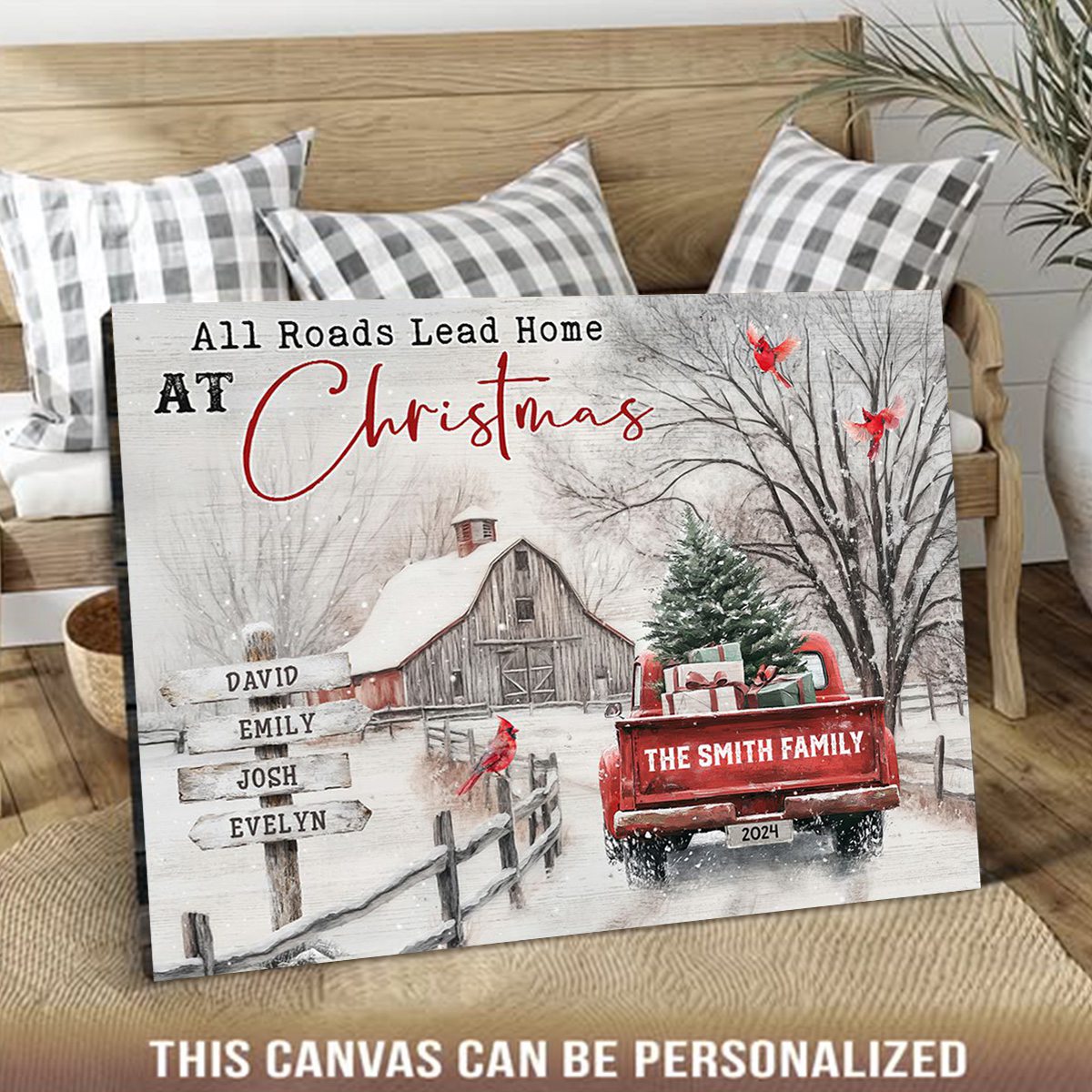 Customizable ‘All Roads Lead Home at Christmas’ Canvas / Poster - Pers ...