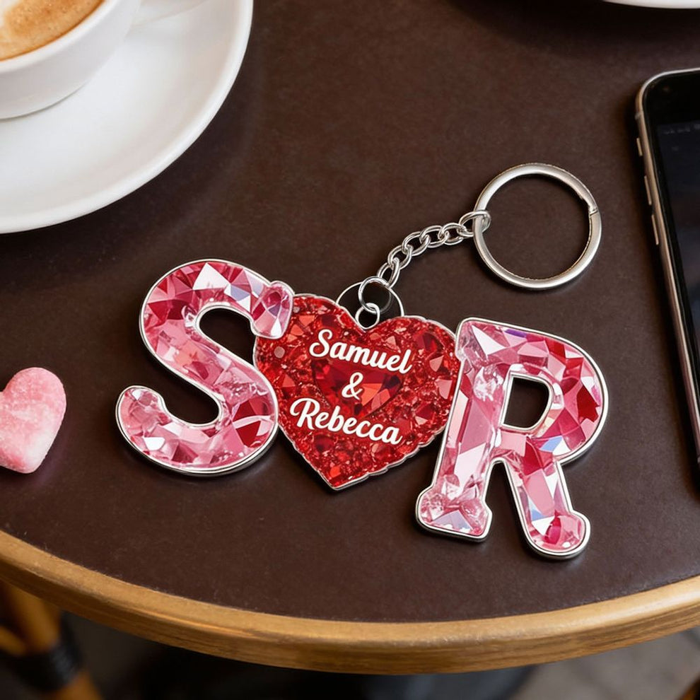 Couple Love Initial - Personalized Acrylic Keychain