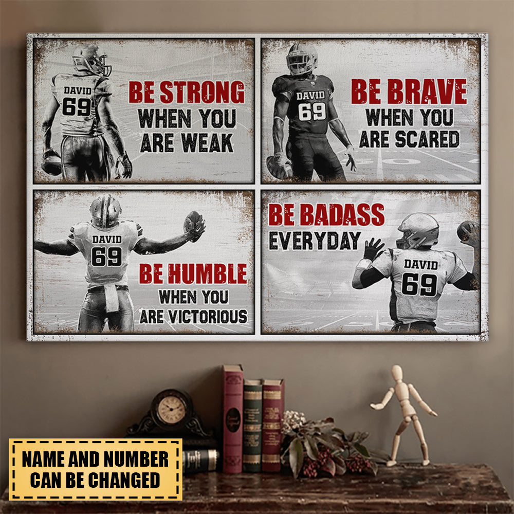 The “Be Strong” Creed - Football Motivational Poster / Ca...