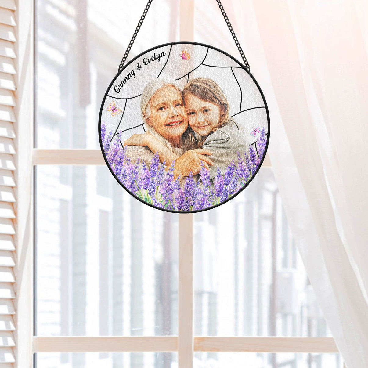 Personalised Photo Stained Glass Suncatcher - Custom Gift...