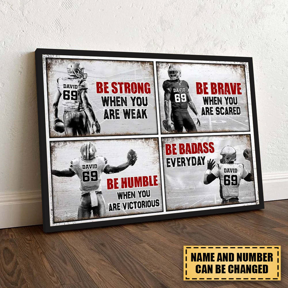 The “Be Strong” Creed - Football Motivational Poster / Ca...