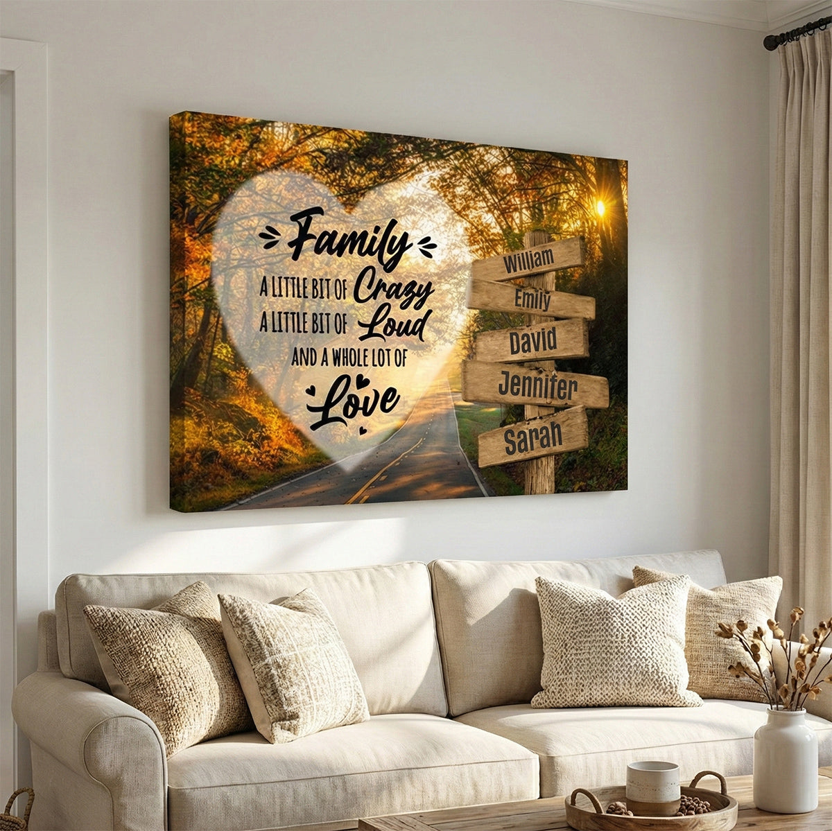 Personalized “Autumn Road” Heart Poster / Canvas - Custom...