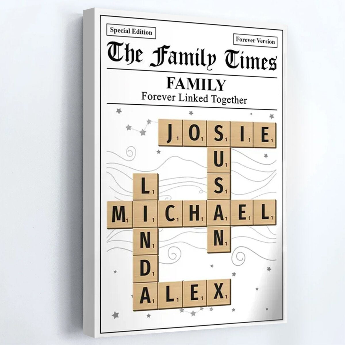 The Family Times - Personalized Custom Crossword Poster