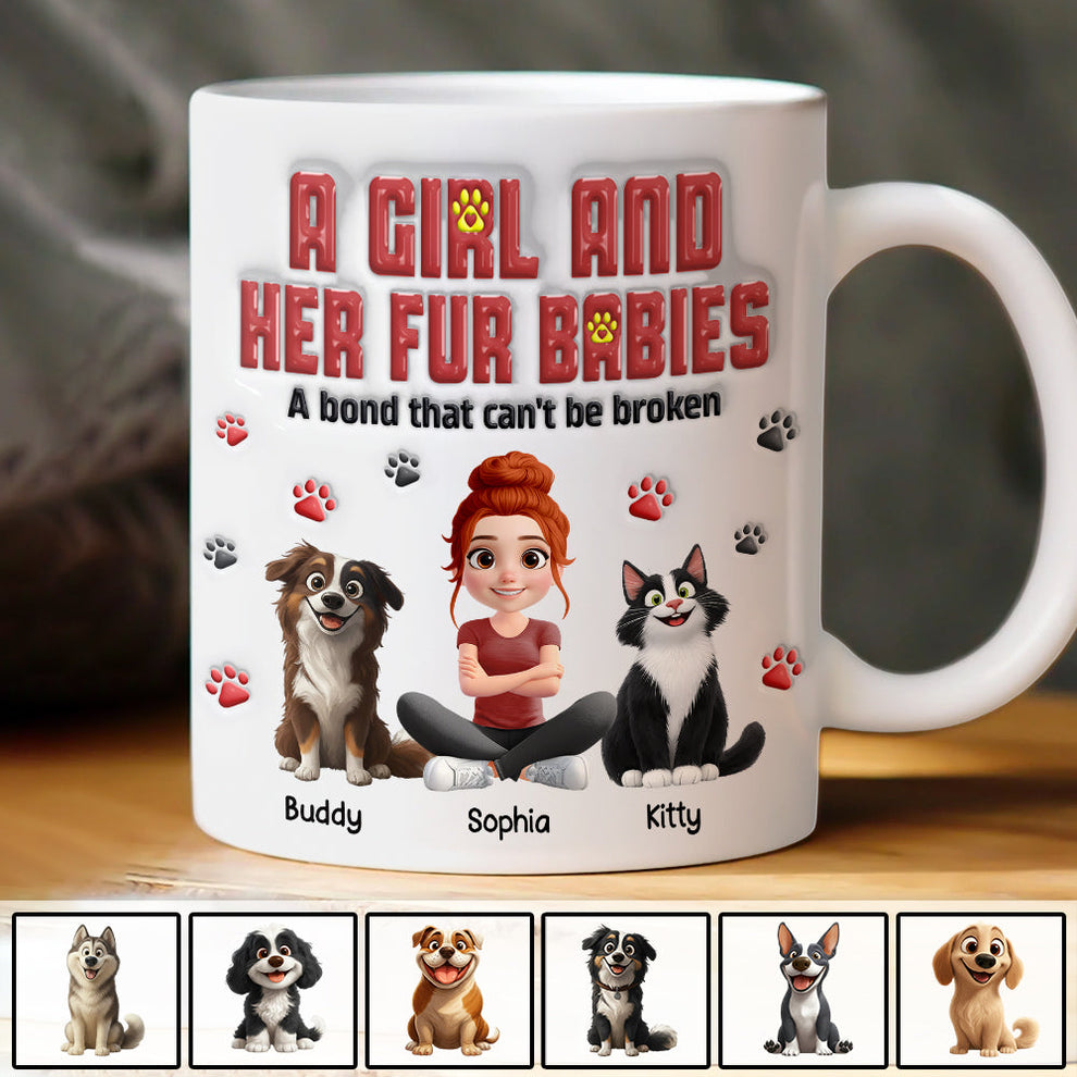 A Girl And Her Fur Babies - Personalized Custom Pet Lover Mug – PRINTS10