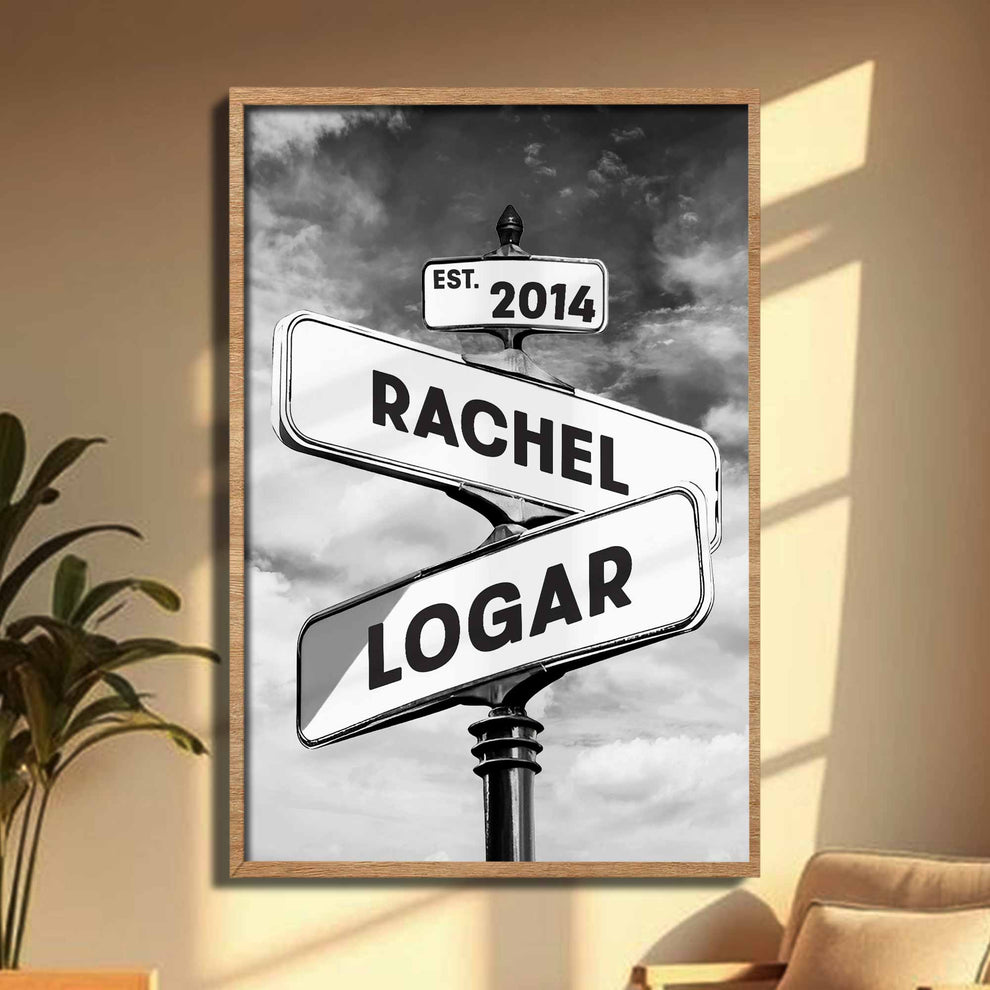 Your Custom Street Sign - Personalized Custom Names Poste...