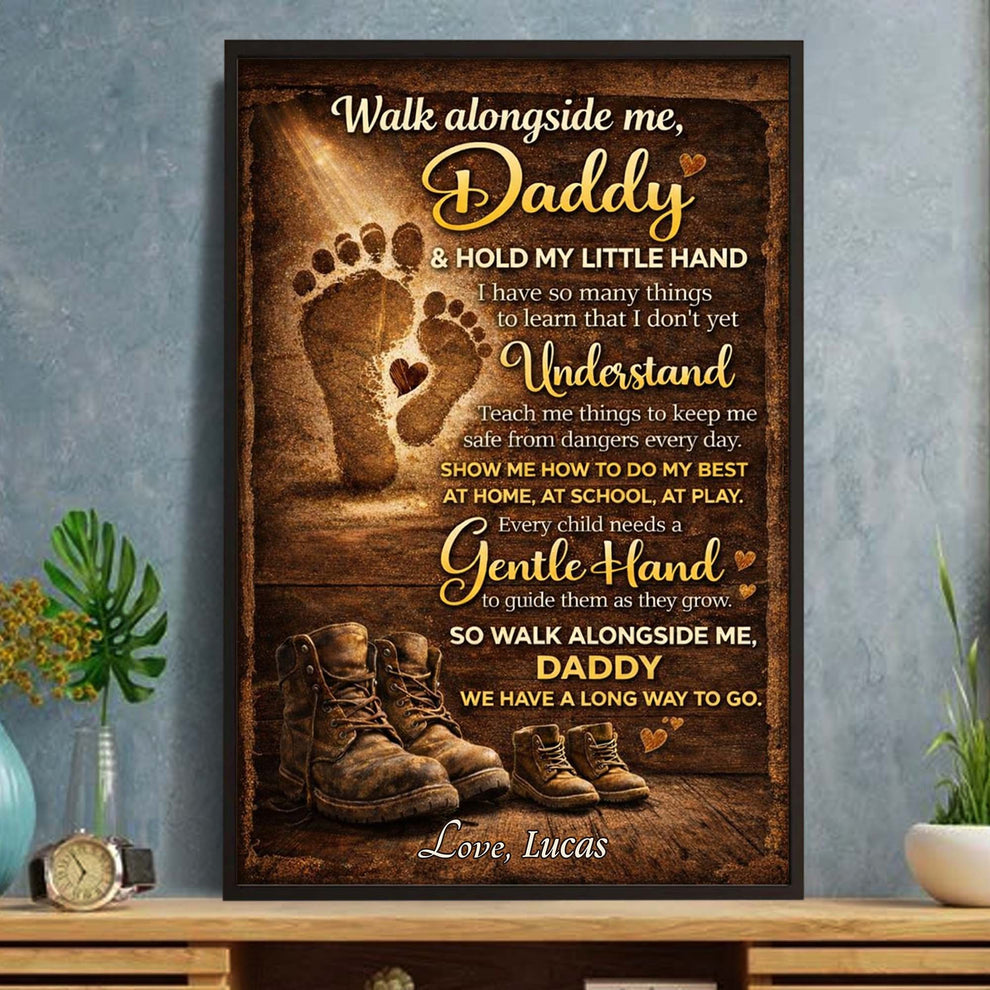 Daddy & Hold My Little Hand - Personalized Custom Wal...