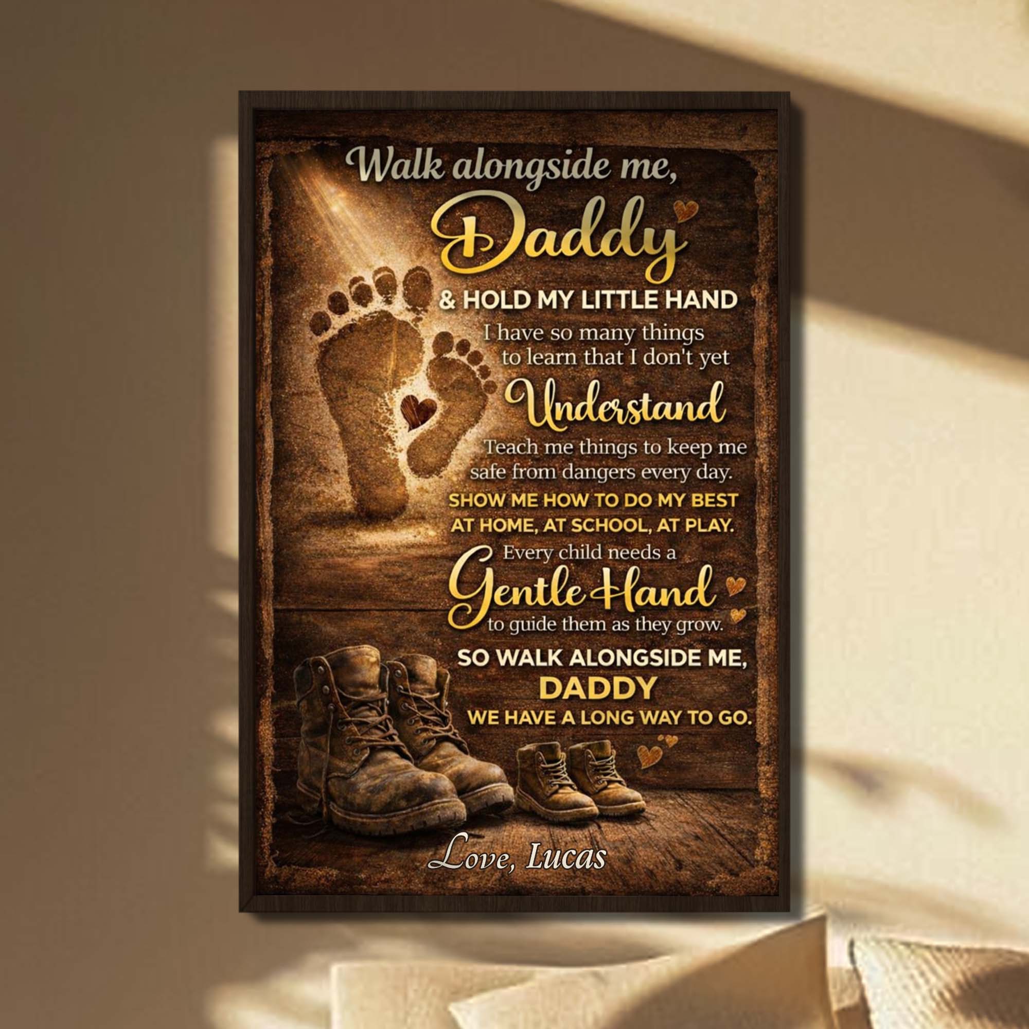 Daddy & Hold My Little Hand - Personalized Custom Wal...