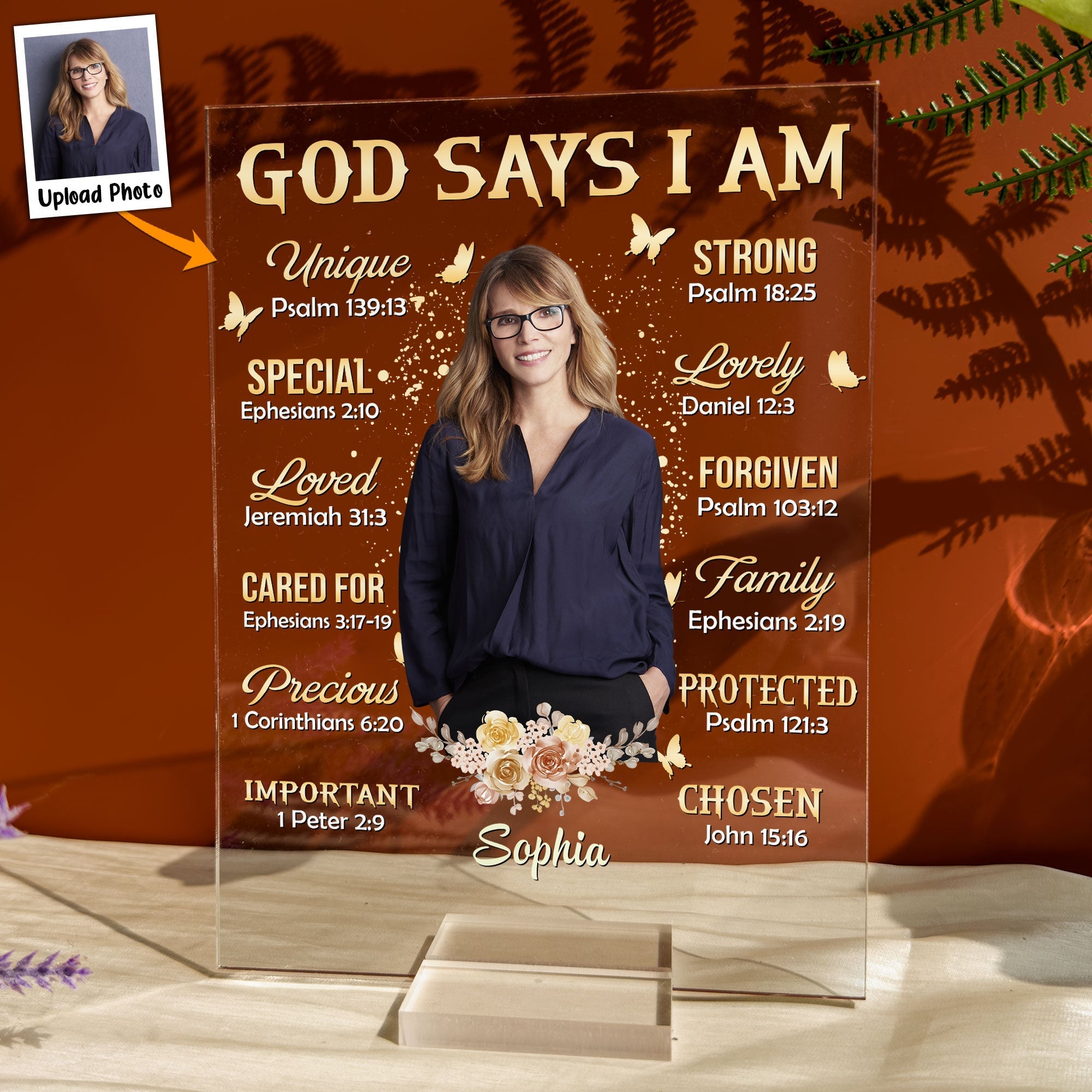 Personalized God Says I Am Acrylic Plaque with Custom Photo for Her ...